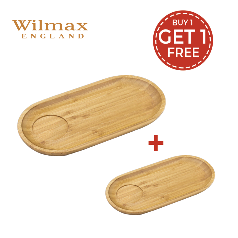 BUY 1 TAKE 1 Wilmax England Natural Bamboo Saucer Oval 8X4 Inch 20 ...