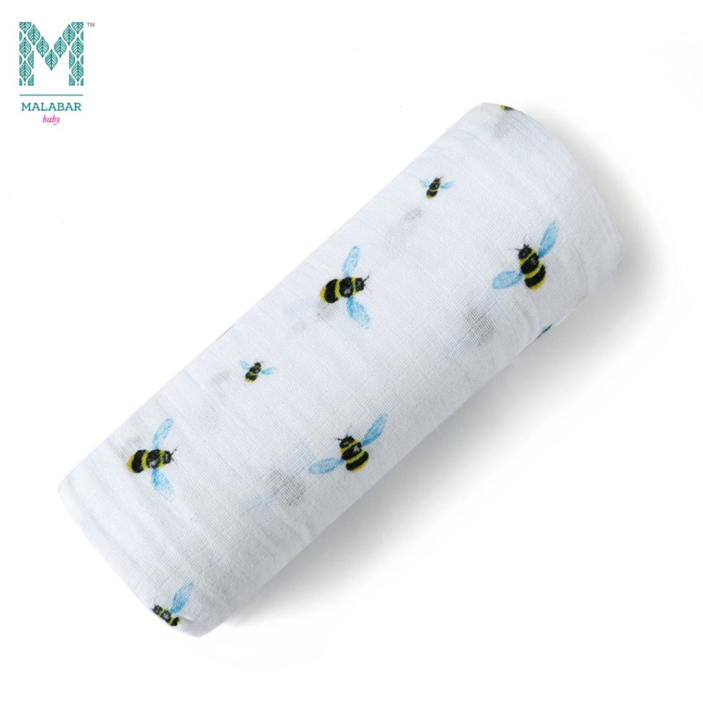 Malabar Baby Organic Muslin Single Swaddle -BEE - World Class Concepts ...