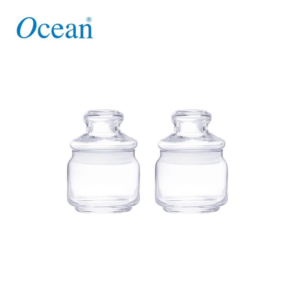 Ocean Glass Pop Jar Glass Cover 325 ML / 0.32 Liter Set of 2 - World ...