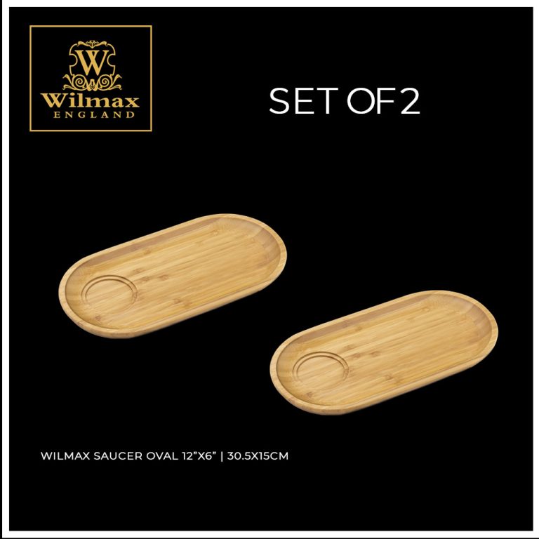 WILMAX NATURAL BAMBOO SET OF 2 SAUCER OVAL 12 '' X6 '' | 30.5X15CM ...