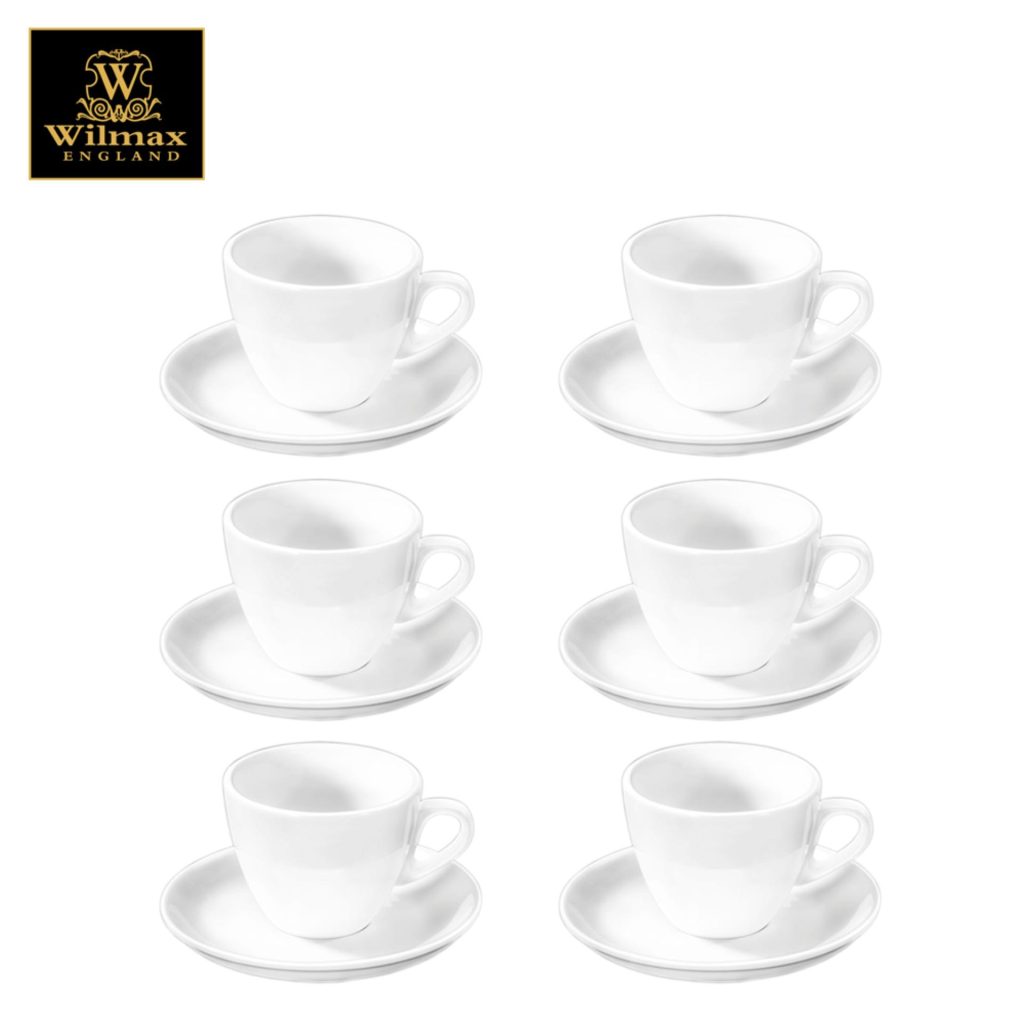 Wilmax England Tea Cup and Saucer 7 oz / 190 ml Set of 6 - World Class Concepts Corp. (WCCC)