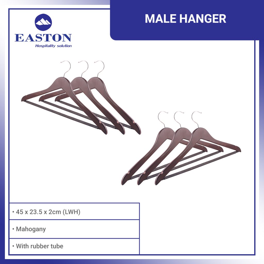 Easton Male Hanger Mahogany Straight Design Set of 6 - World Class ...